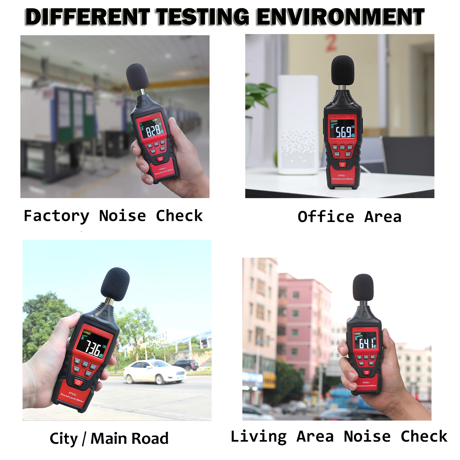 Decibel Meter, Digital Sound Level Meter Noise Decibel Tester 30dB ...