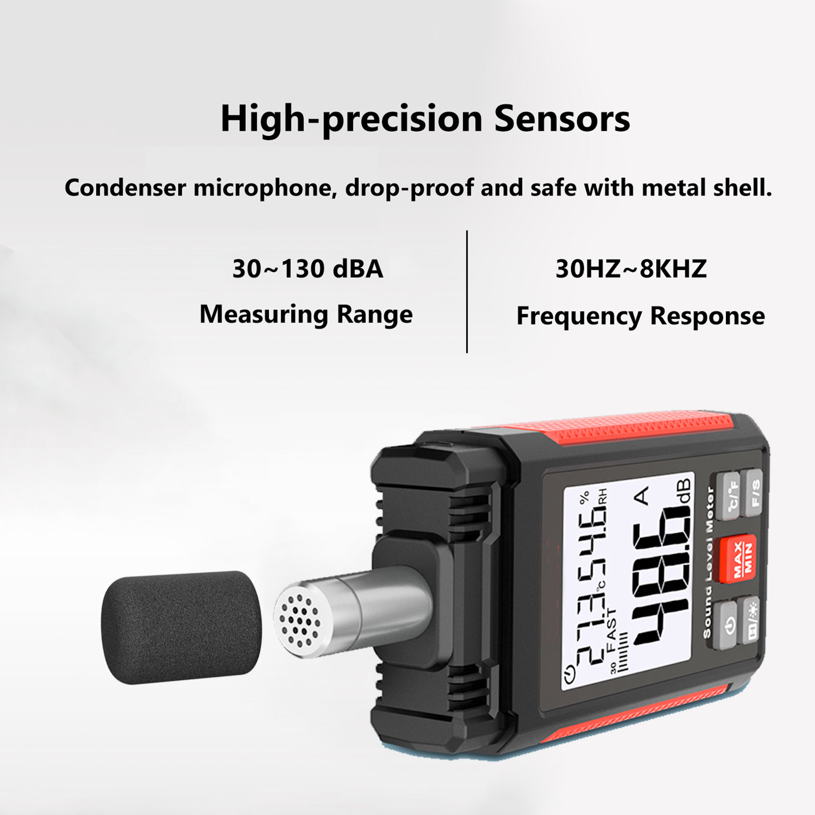 Digital Decibel Meter Sound Level Meter Noise Meter A Frequency Weight ...