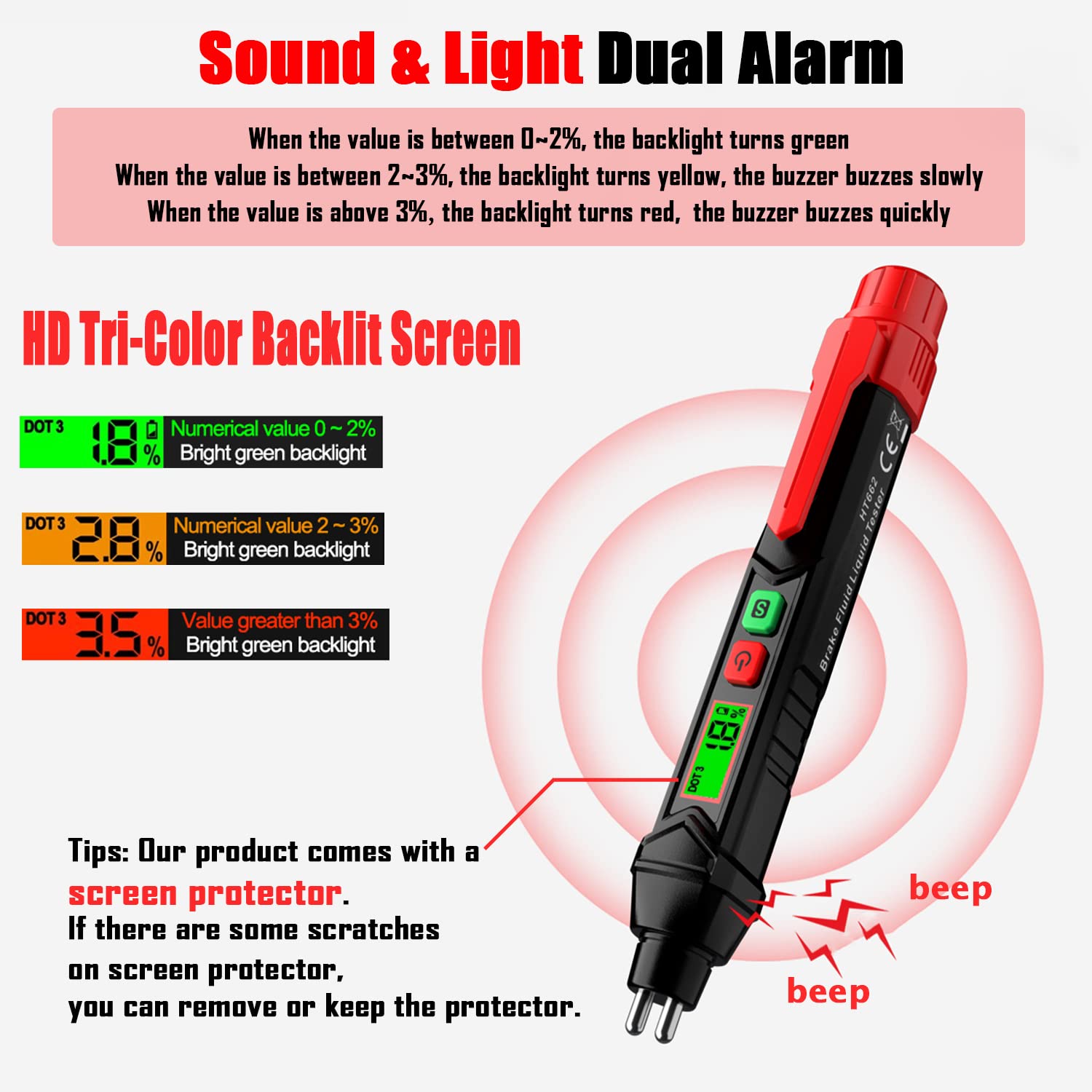 Brake Fluid Liquid Tester, Automotive Brake Fluid Content Detector ...