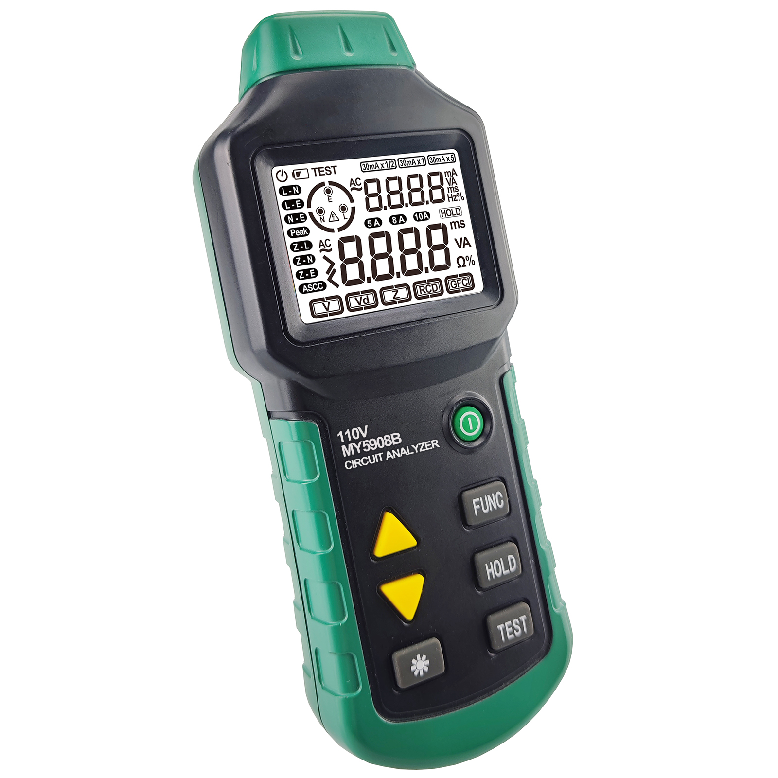 Digital Circuit Analyzer True RMS AC Voltage RCD GFCI Electrical Tester ...