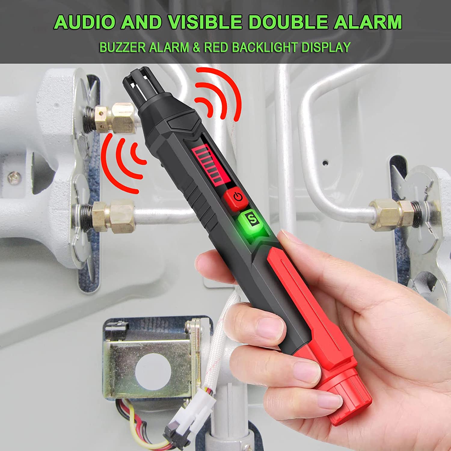 Gas Leak Detector Pen, Portable Handheld Gas Sniffer with Audible ...