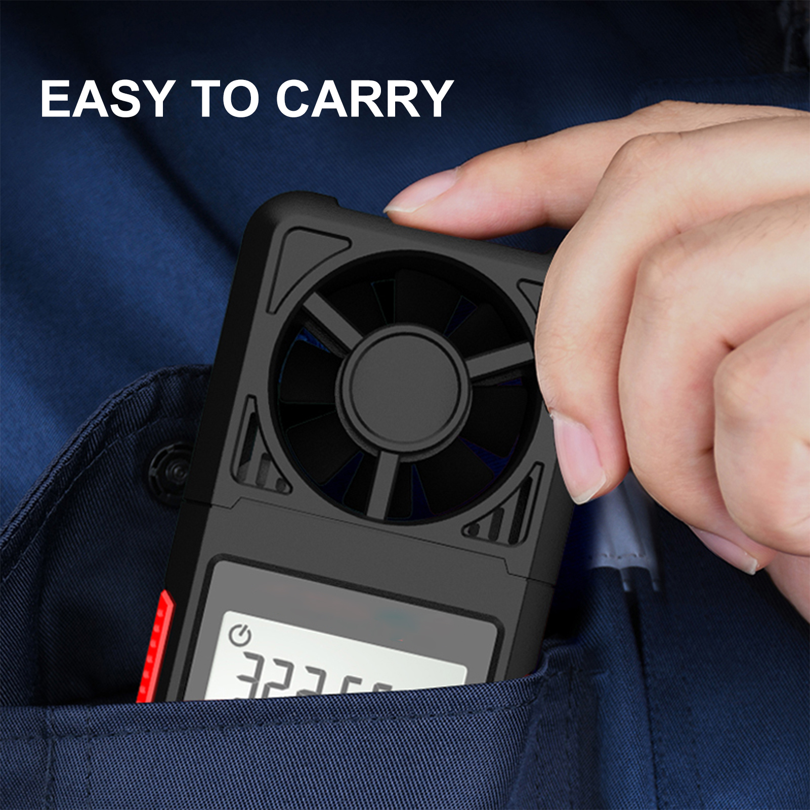 Handheld Anemometer, Wind Speed Meter Measures Wind Speed, Temperature ...