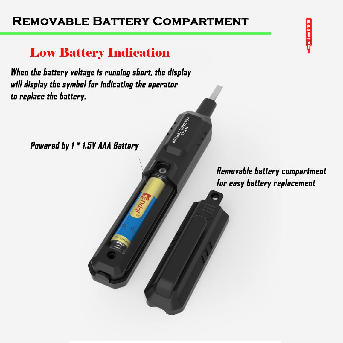 AC Voltage Tester 12~300V, 50/60HZ Electrical Screwdriver LCD Display ...