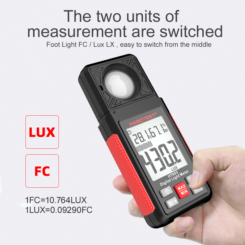 Light Meter, Lux/Foot Candles Meter with 180º Rotating Sensor, 0.1 ...