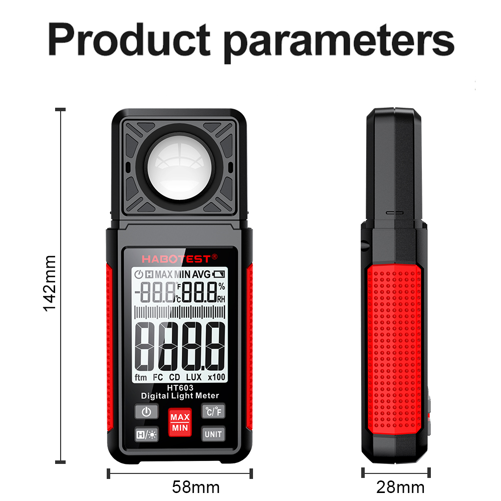 Light Meter, Lux/Foot Candles Meter with 180º Rotating Sensor, 0.1 ...